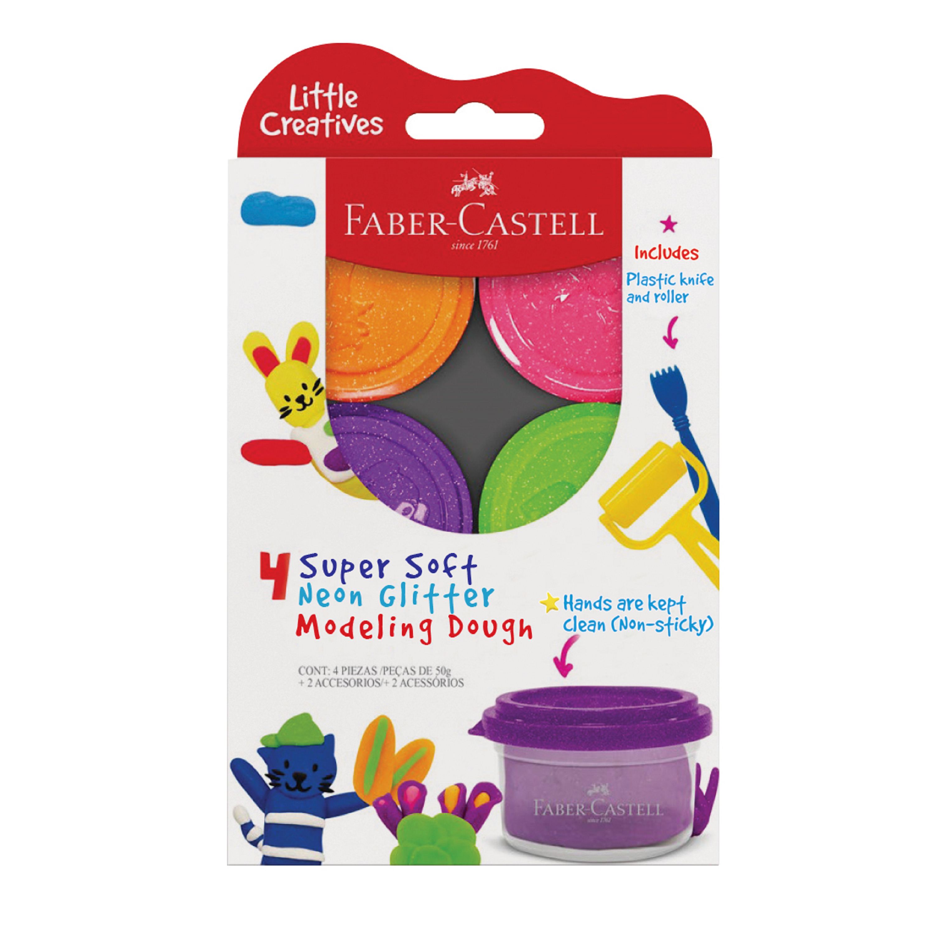 Little Creatives SuperSoft Modeling Dough 4 Ct Neon Glitter – Pinwheels ...