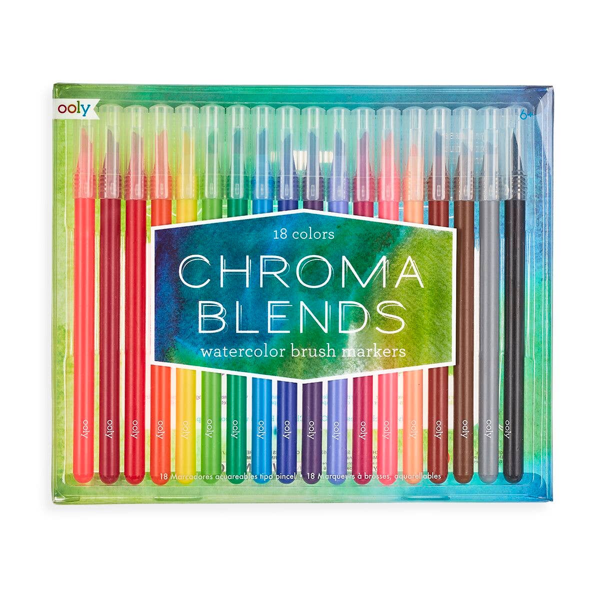 Chroma Blends: Watercolor Brush Markers (Set of 18) – Pinwheels Toys ...
