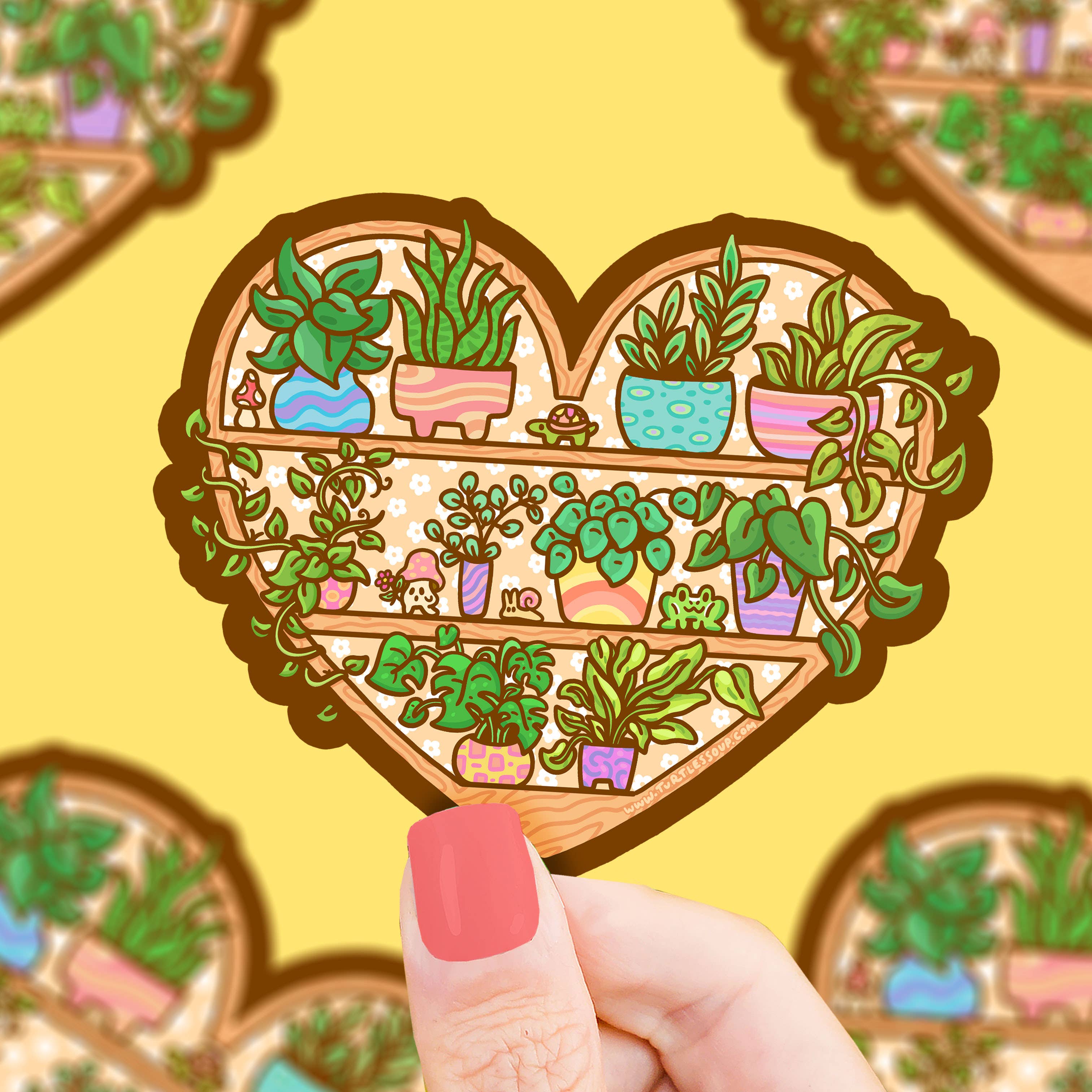 Heart Shaped Plant Shelf Nursery Vinyl Sticker – Pinwheels Toys & Games